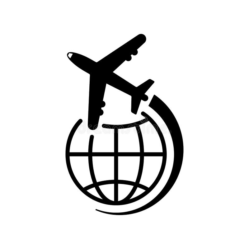 Abroad, Flight Icon. Black Vector Design Stock Vector - Illustration of ...