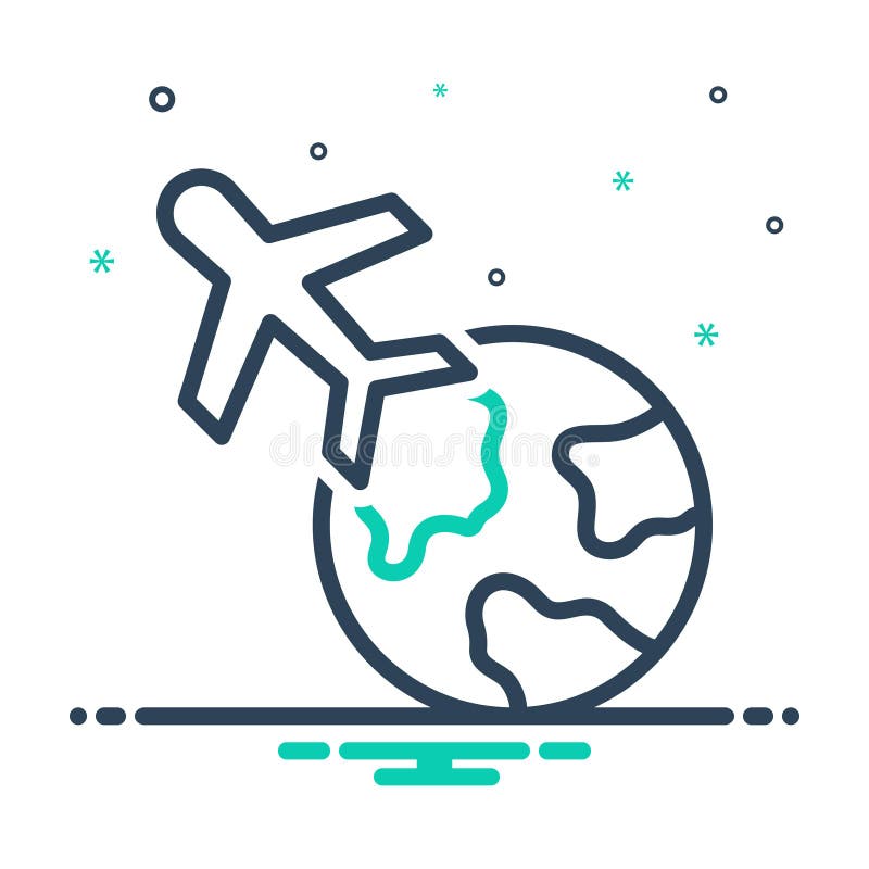 Mix Icon for Abroad, Across the Border and Foreign Stock Illustration ...