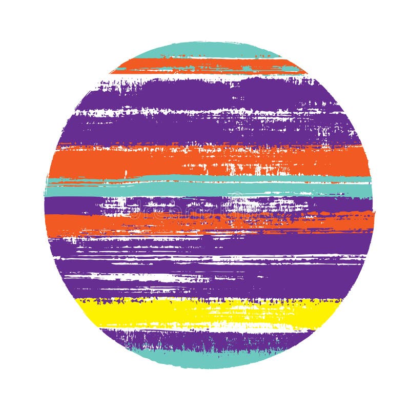 Abrupt Circle Vector Geometric Shape with Stripes Texture of Paint ...