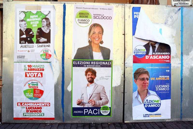 Abruzzo, Italy: Election Wall Posters for the ABRUZZO Regional ...