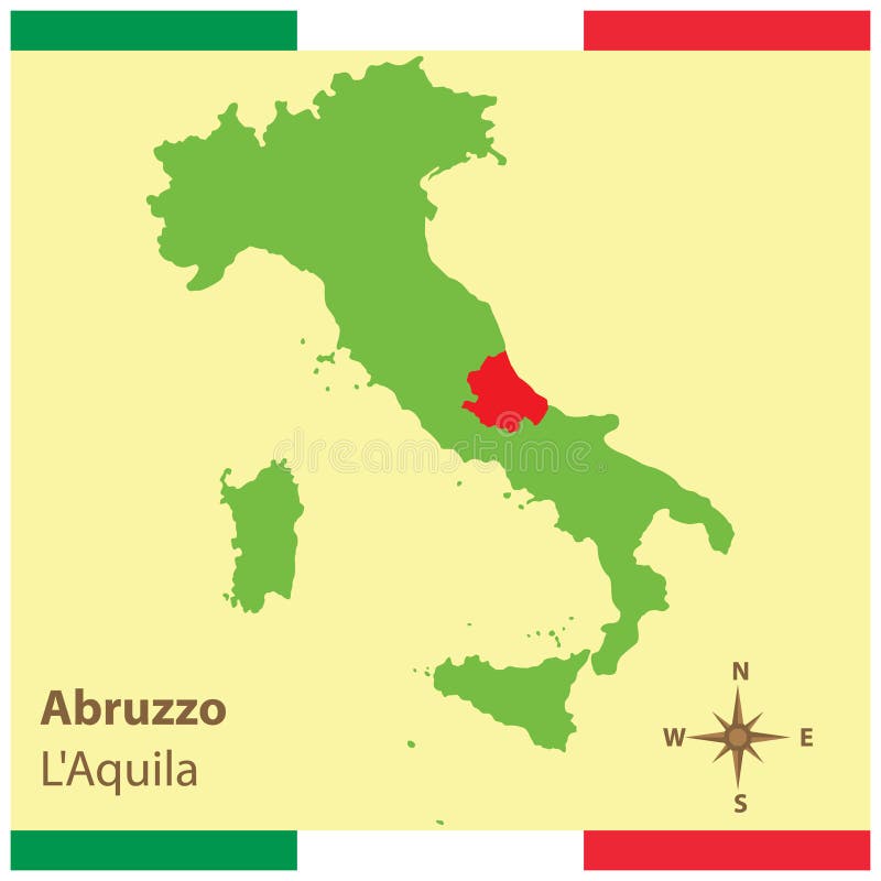 Abruzzo on Italy Map. Vector Illustration Decorative Design Stock ...