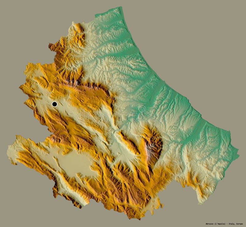 Abruzzo, Region of Italy, on Solid. Relief Stock Illustration ...