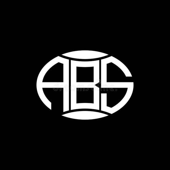 ABS Abstract Monogram Circle Logo Design on Black Background. ABS Unique Creative Initials ...