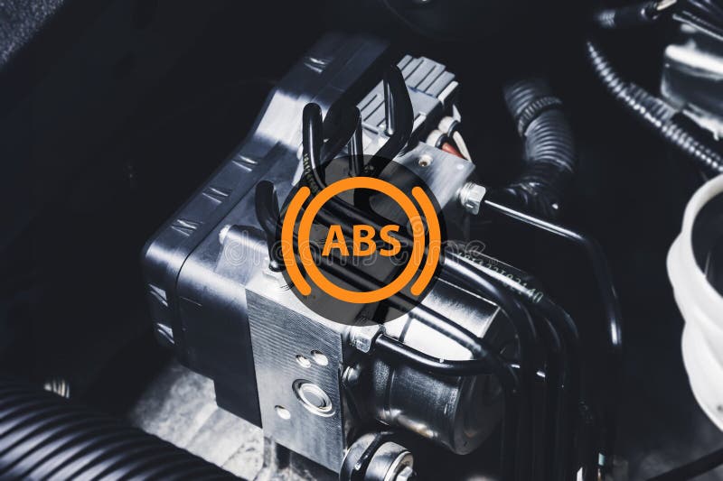 ABS Electronic Pump Module of Car Brake System with ABS Symbol Stock ...