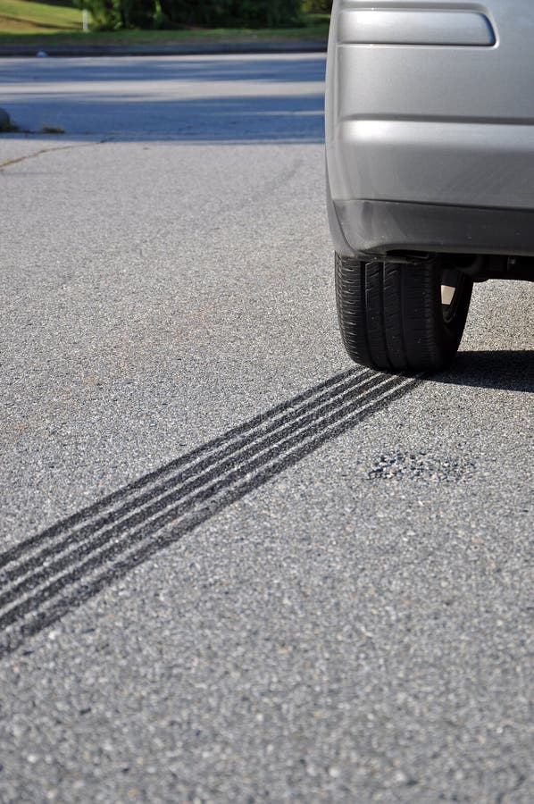 ABS Emergency Braking Tracks Stock Photo - Image of auto, line: 21531616