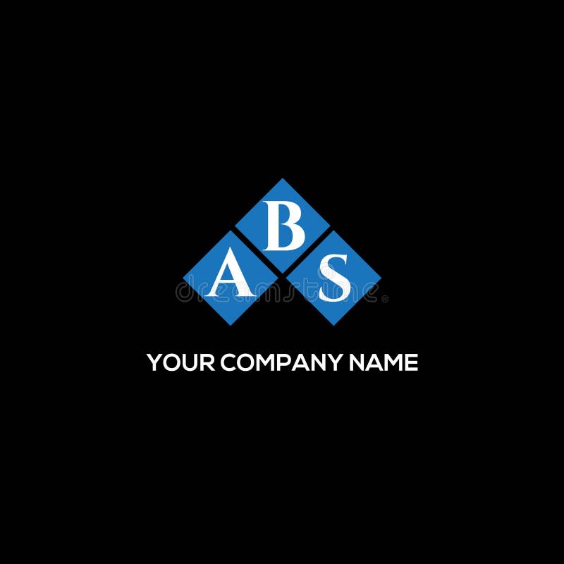 ABS Letter Logo Design on BLACK Background. ABS Creative Initials ...