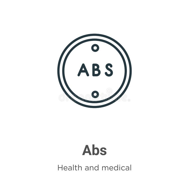 Abs Outline Vector Icon. Thin Line Black Abs Icon, Flat Vector Simple ...