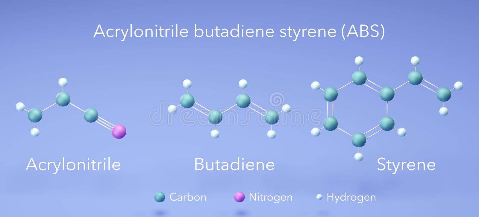 Styrene Molecular Structure Isolated on White Stock Illustration ...