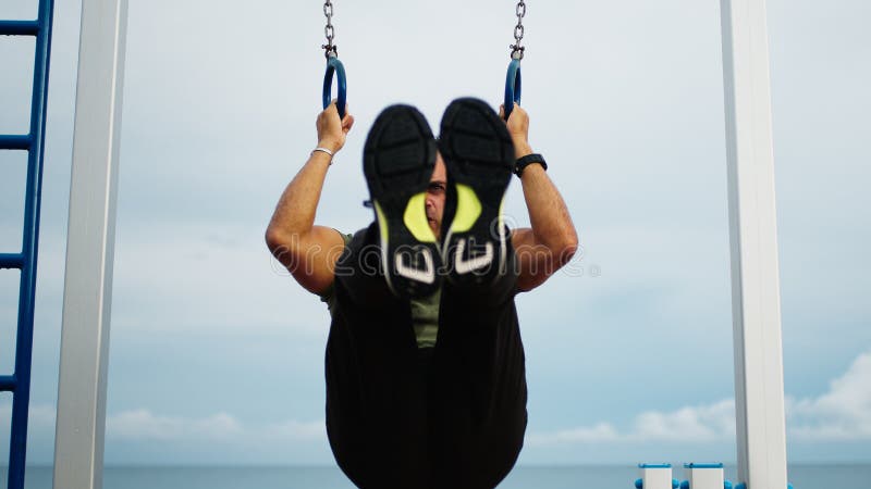 Abs Workout Exercise on Rings Stock Image - Image of bodybuilding ...