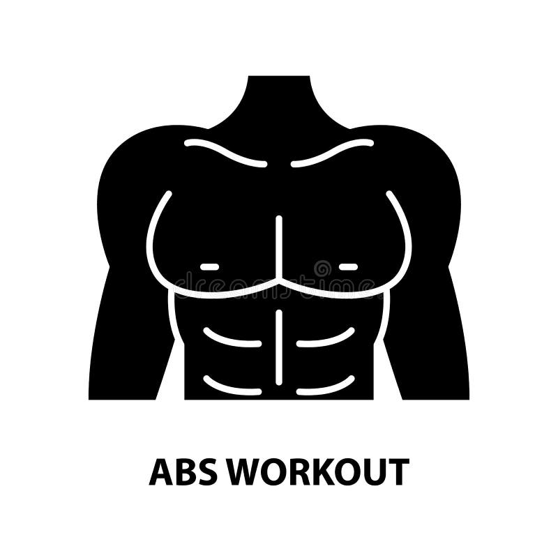 Abs Workout Icon, Black Vector Sign with Editable Strokes, Concept ...