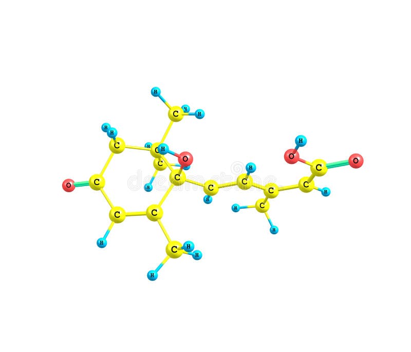 Abscisic Acid Molecule Isolated on White Stock Illustration ...