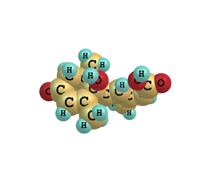 Abscisic Acid Molecule Isolated on White Stock Illustration ...