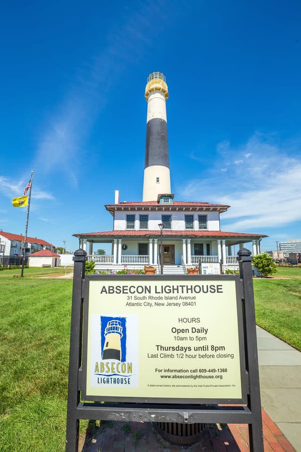 Absecon Lighthouse in Atlantic City Stock Photo - Image of lamp, beacon ...