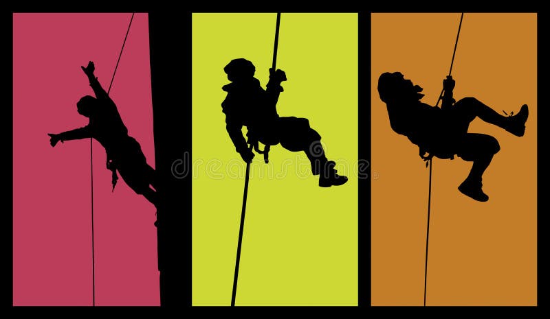 Cartoon Abseiling Clipart