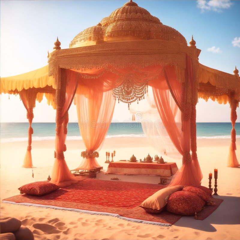 In the Absence of People, Set Against a Beach Backdrop, the Indian ...