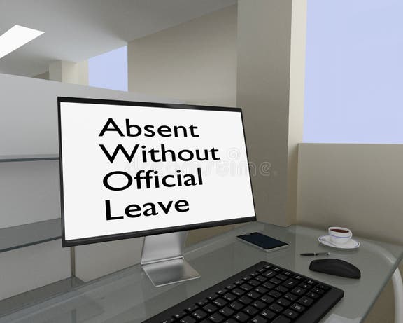 Absent without Official Leave Concept Stock Illustration - Illustration ...