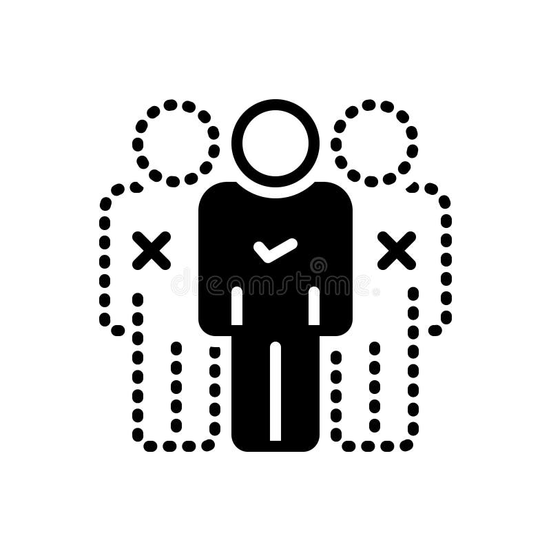 Black Solid Icon for Absentees, Attendance and Cross Stock Vector ...