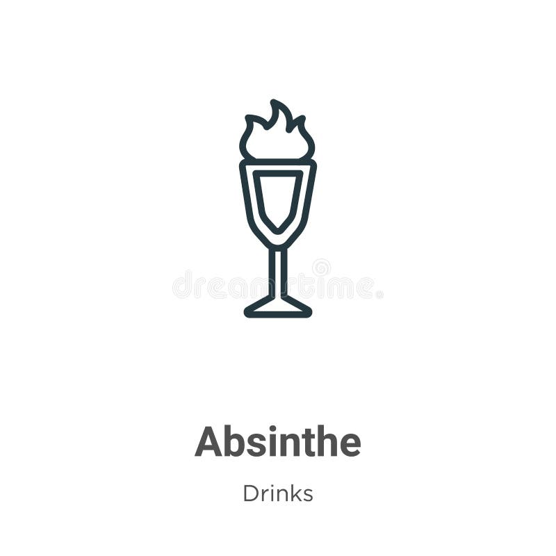 Absinthe Vector Icon on White Background. Flat Vector Absinthe Icon ...