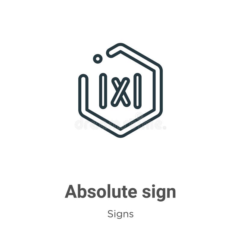 Absolute Sign Outline Vector Icon. Thin Line Black Absolute Sign Icon ...