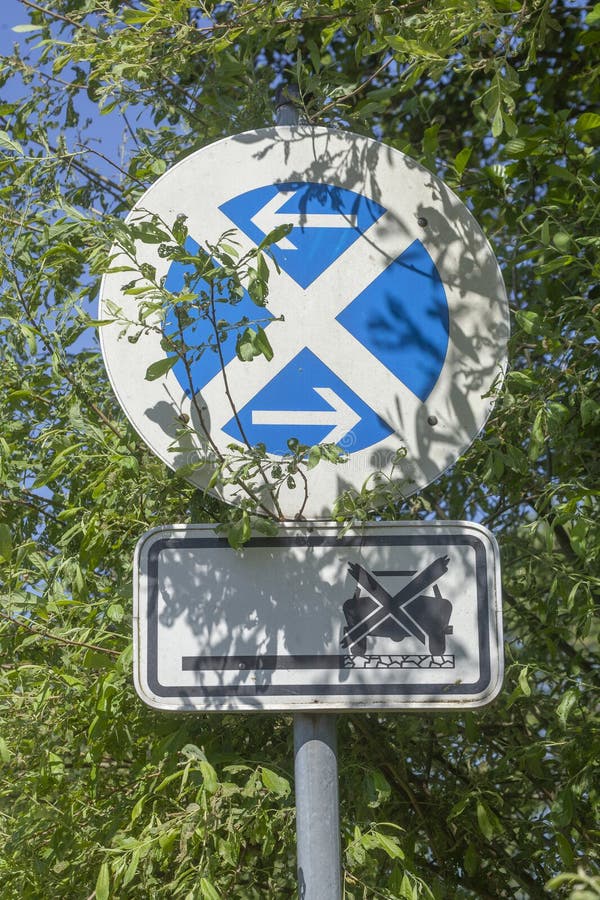 Absolute Stopping Ban, Old Traffic Sign Stock Photo - Image of ...