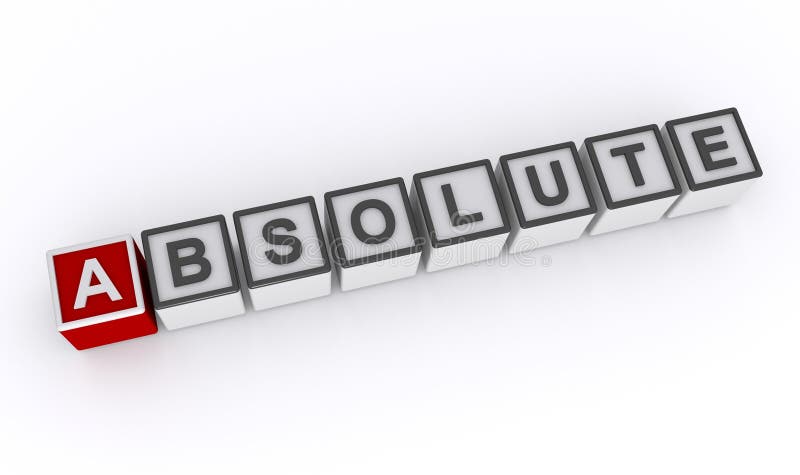Absolute Word Block on White Stock Image - Image of boundless, total ...