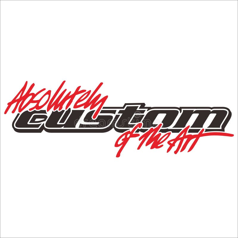 Absolutely Custom Art Writing with White Background Stock Vector ...