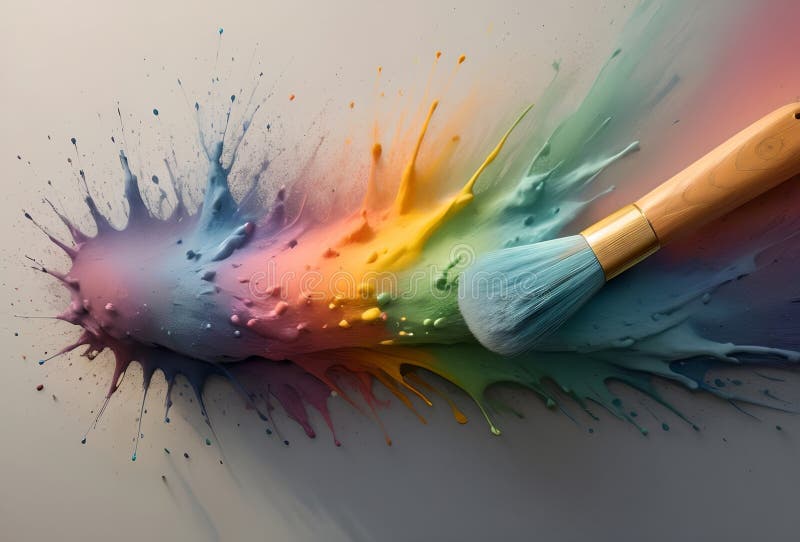 Absolutely Multi-colored Brushes and Multi-colored Pastel Paints Stock ...