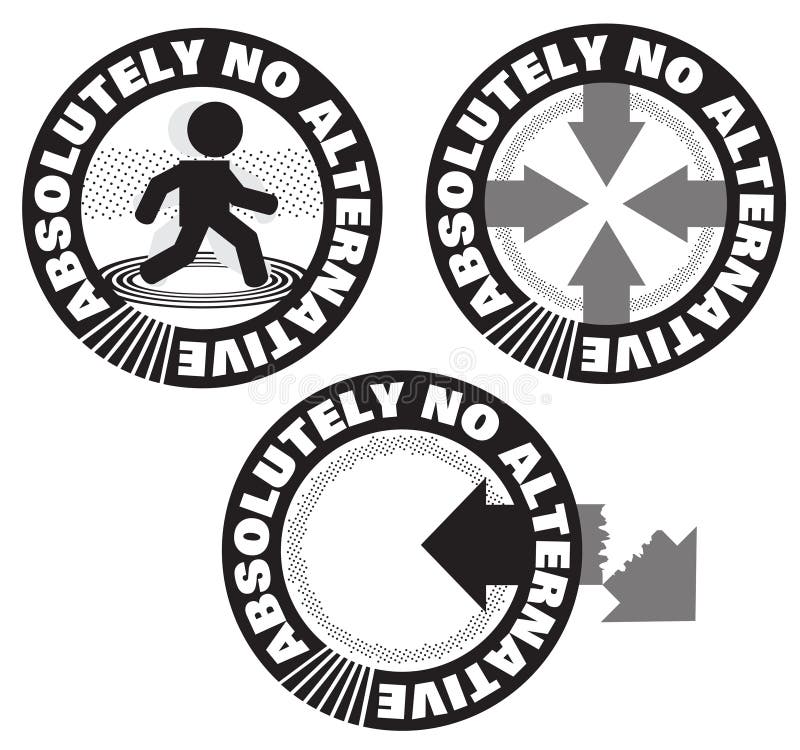 Absolutely No Alternative Stamp Symbol Logo Design Stock Vector ...