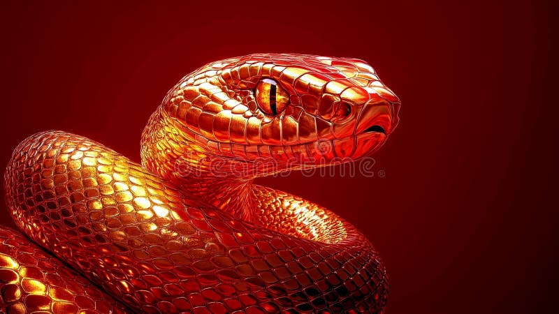 Stunning Golden Snake Sculpture with EyeCatching Shimmering Textures ...