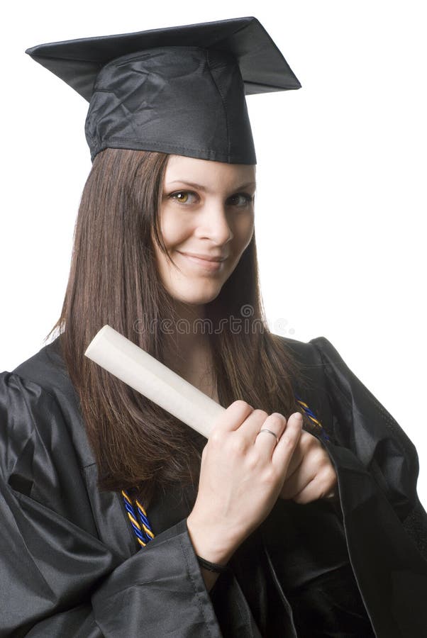 Absolvent stockbild. Bild von getrennt, kaukasisch, schule - 14742915