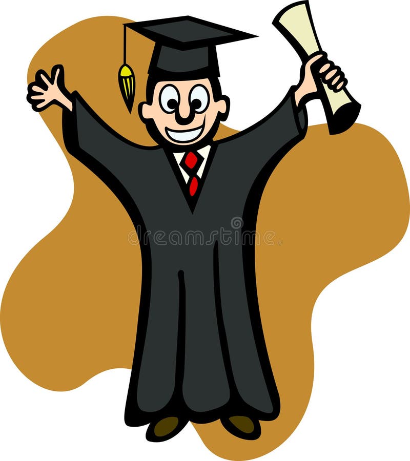Absolvent mit Diplom vektor abbildung. Illustration von ausführung ...