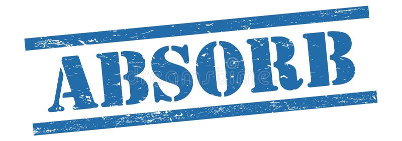 ABSORB Text on Blue Grungy Lines Stamp Stock Illustration ...