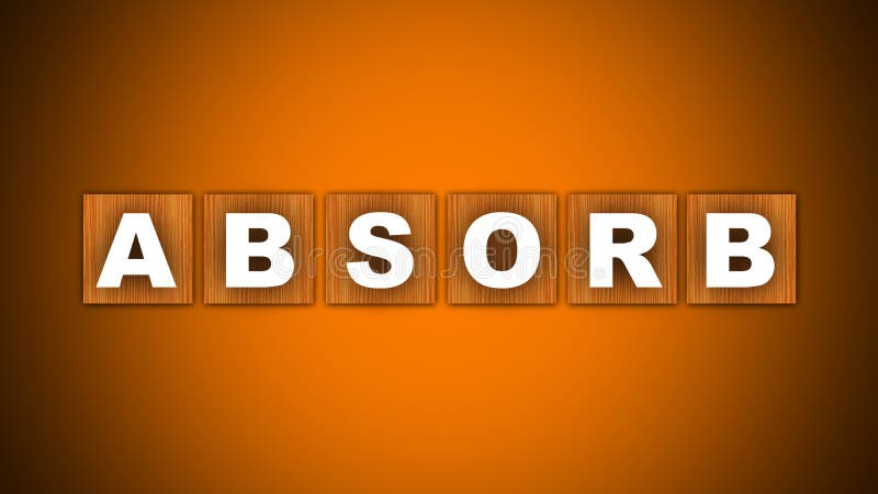 Absorb Text Title - Square Wooden Concept - Orange Background - 3D ...