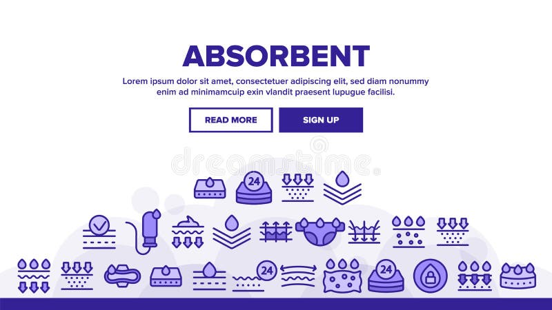 Absorbent, Absorbing Materials Vector Onboarding Stock Vector ...