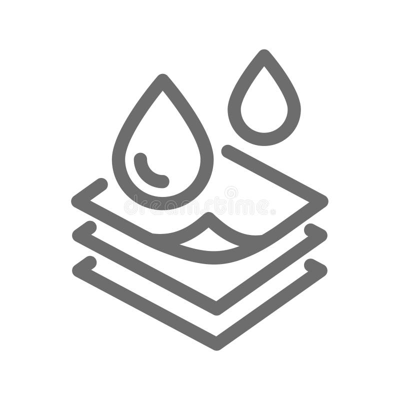 Absorbent, Absorption Layer Material Line Icon Stock Vector ...