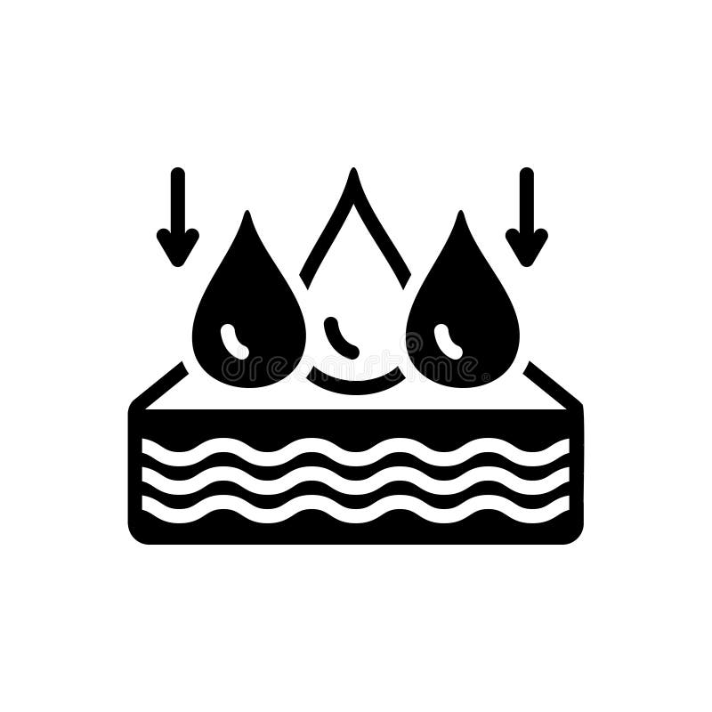 Black Solid Icon for Absorbent, Absorbing and Drying Stock Vector ...