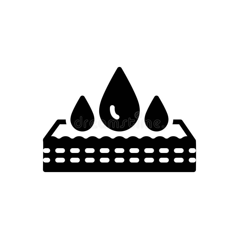 Black Solid Icon for Absorption, Soaking and Consumption Stock Vector ...