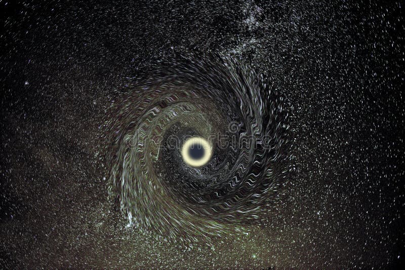Absorption of Space Matter by a Black Hole. Stock Image - Image of ...