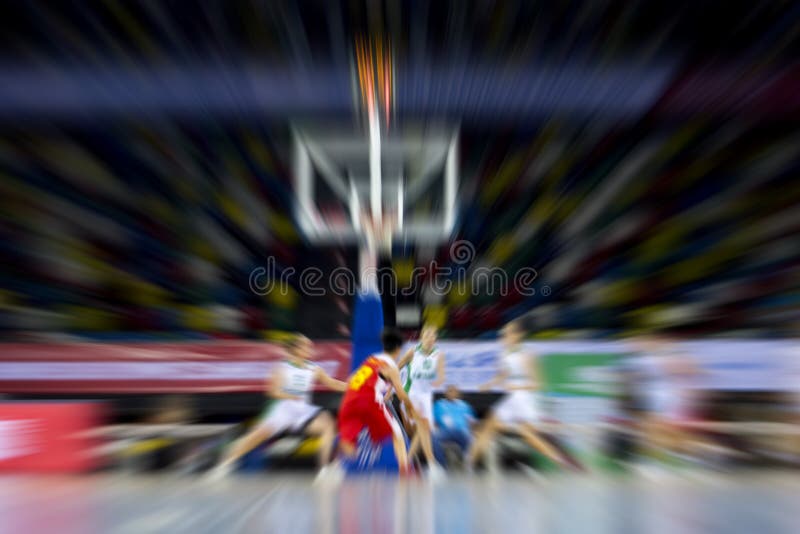 Absract Zoom in Moving Basketball Game Stock Photo - Image of arena ...
