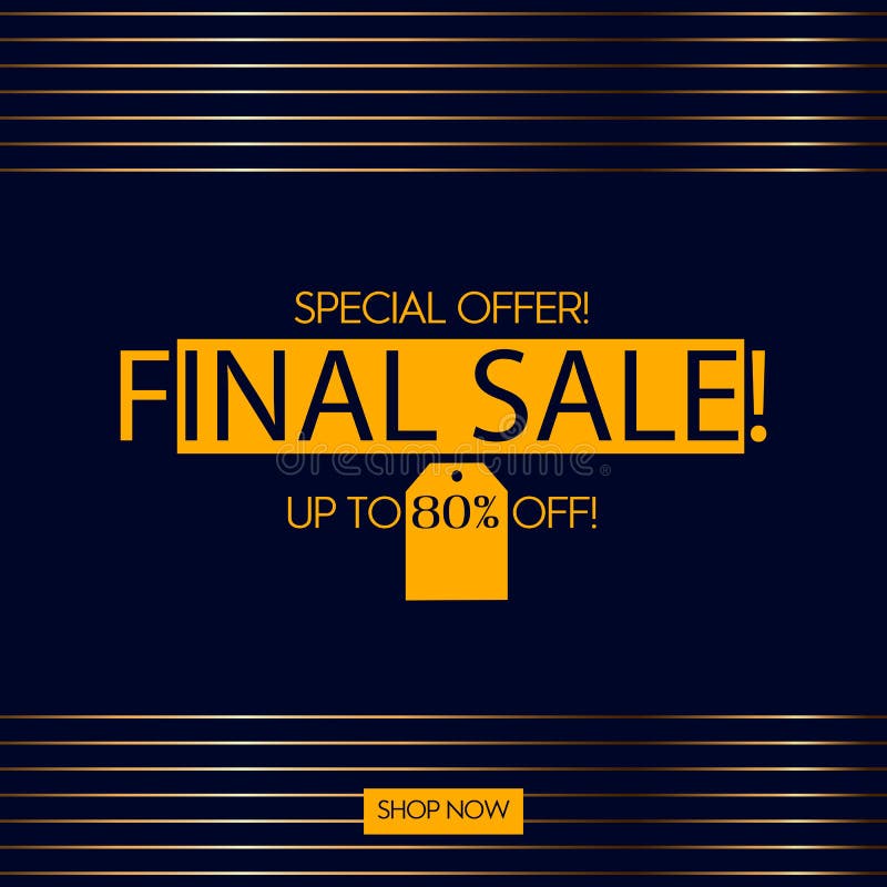 Absrtract Sale Banner Template Design with Gold Horizontal Gradient ...