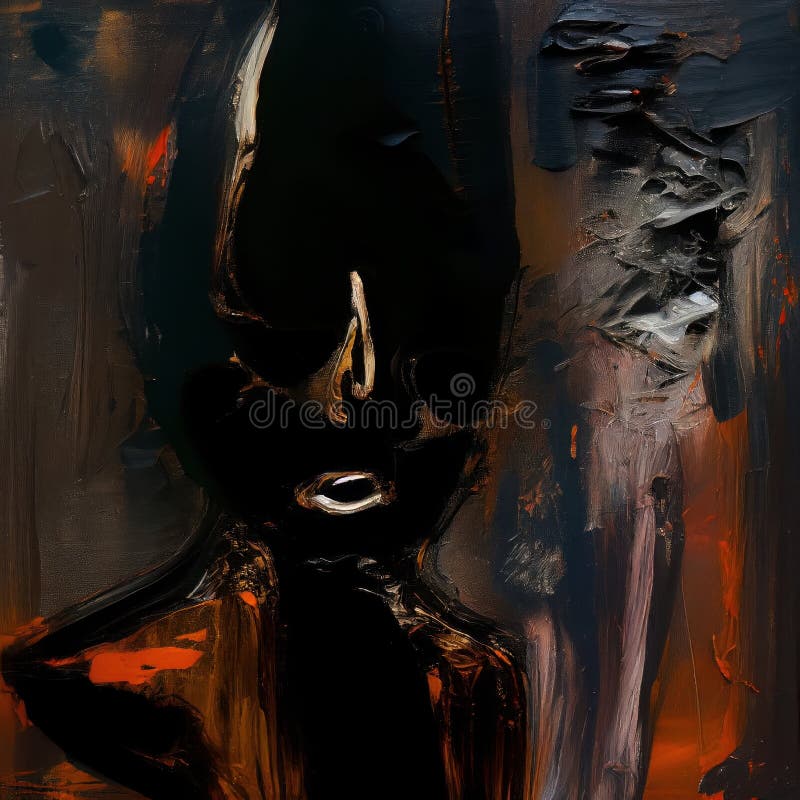 Abstact dark oil painting stock illustration. Illustration of design ...