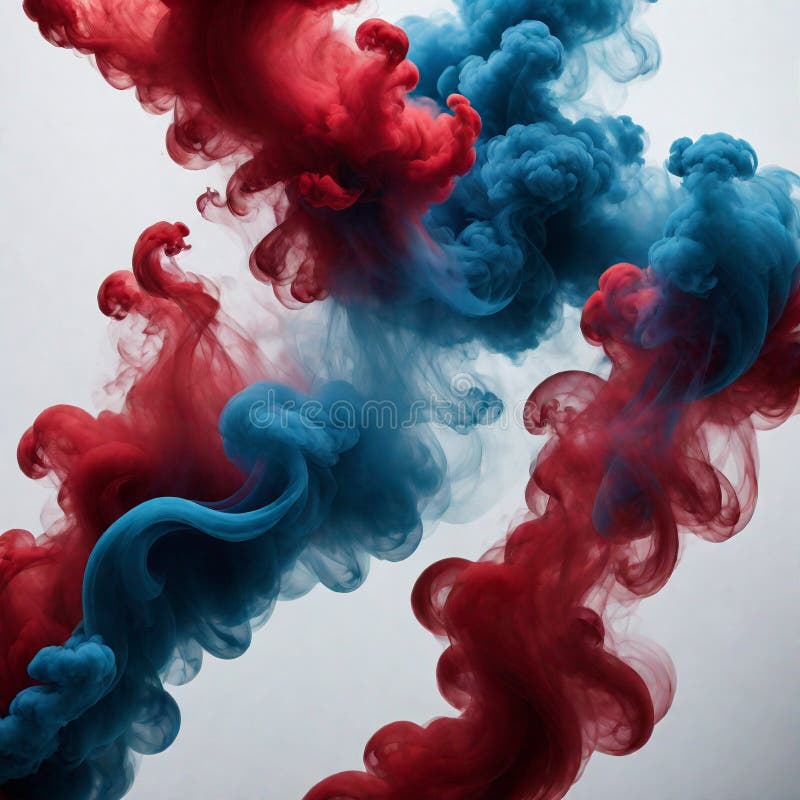 Abstact Red and Blue Smoke Isolated on a White Background. Stock ...