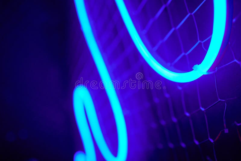 Abstact Red Neon Sign with a Blue Neon Tube. Stock Image - Image of ...