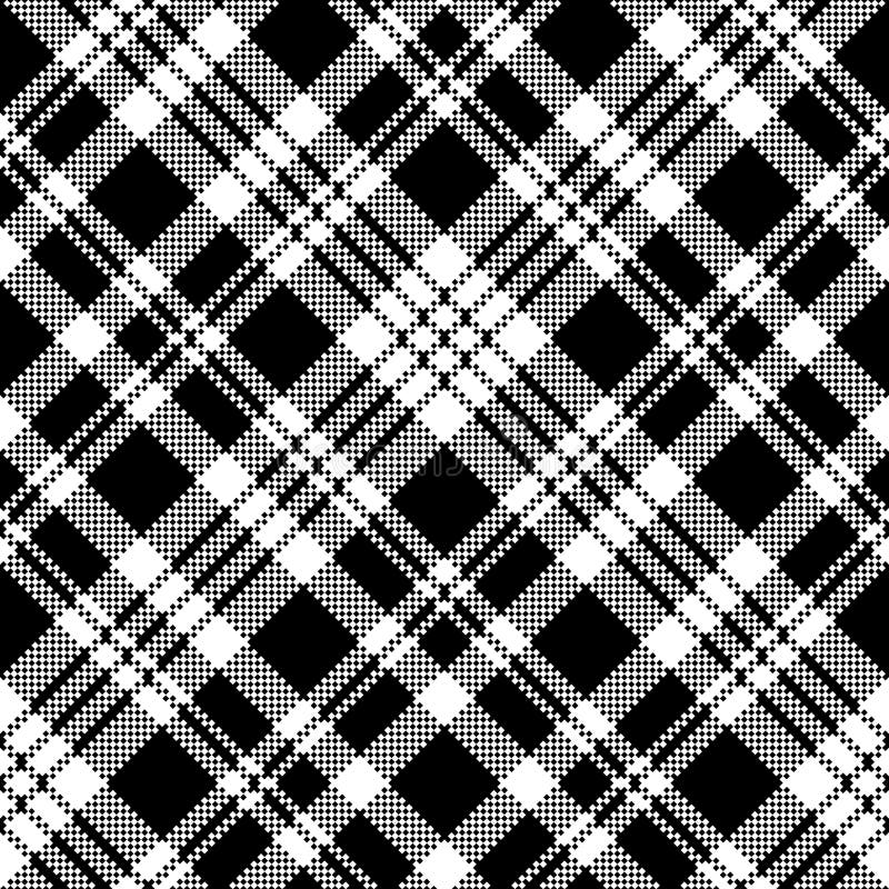 Abstarct Check Pixel Seamless Pattern Black White Stock Vector ...
