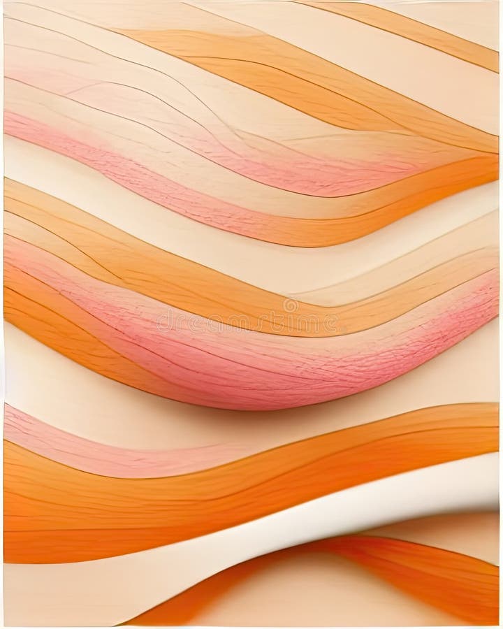 Abstarct Organic Design in Peach Fuzz Color Stock Illustration ...