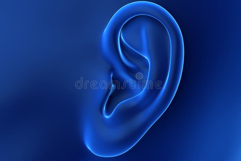An abstrac blue female ear stock illustration. Illustration of ...