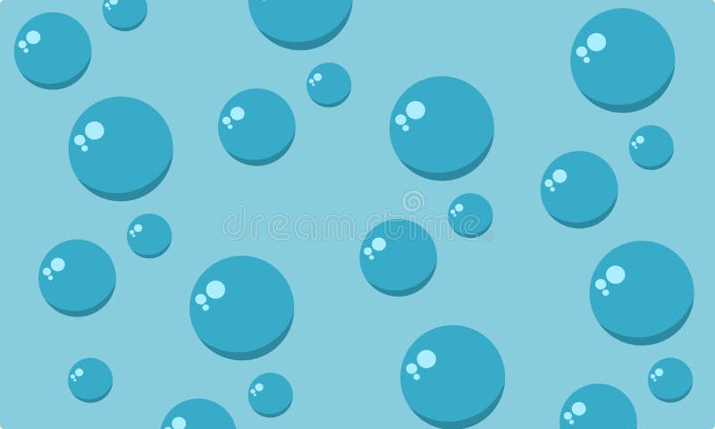 Abstrac Water Drop and Bubble Cartoon on the Blue Background Stock ...