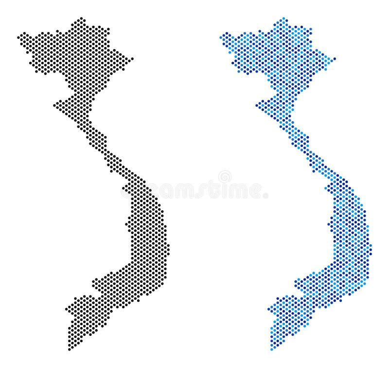 Abstracciones Del Mapa De Vietnam Del Pixel Ilustración del Vector ...