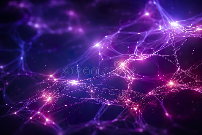 Abstrack Background Neuron Network on a Purple Layer Stock Illustration - Illustration of ...
