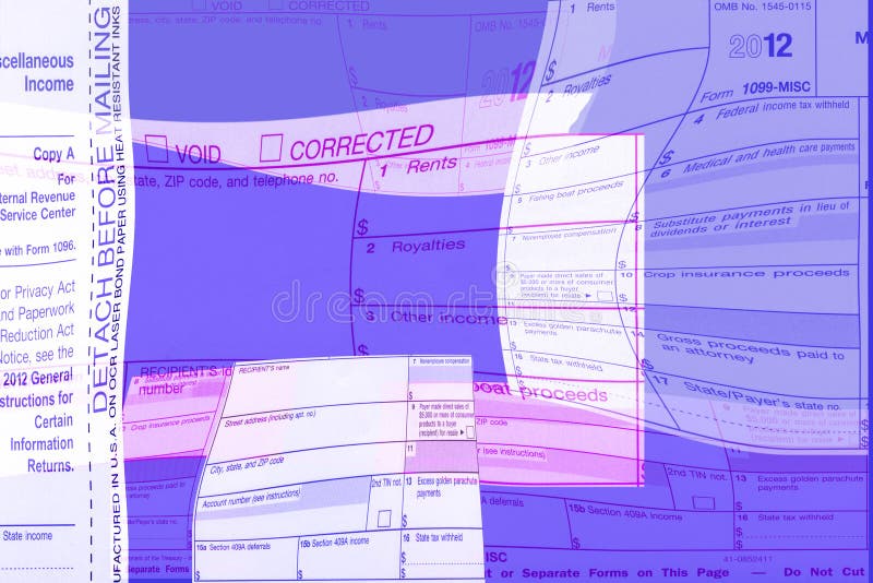 Abstract 1099 Miscellaneous Forms Stock Photo - Image of refund, paying ...